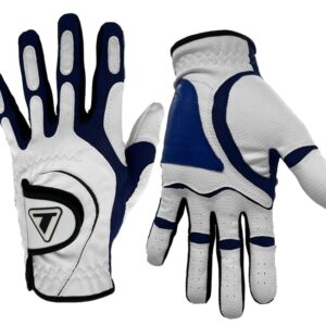 Tracer Golf Men's Golf Glove, 3-Pack - Cool fit, Comfort Stretch, Highly Durable Glove (XL-XXL (Plus), White/Black)