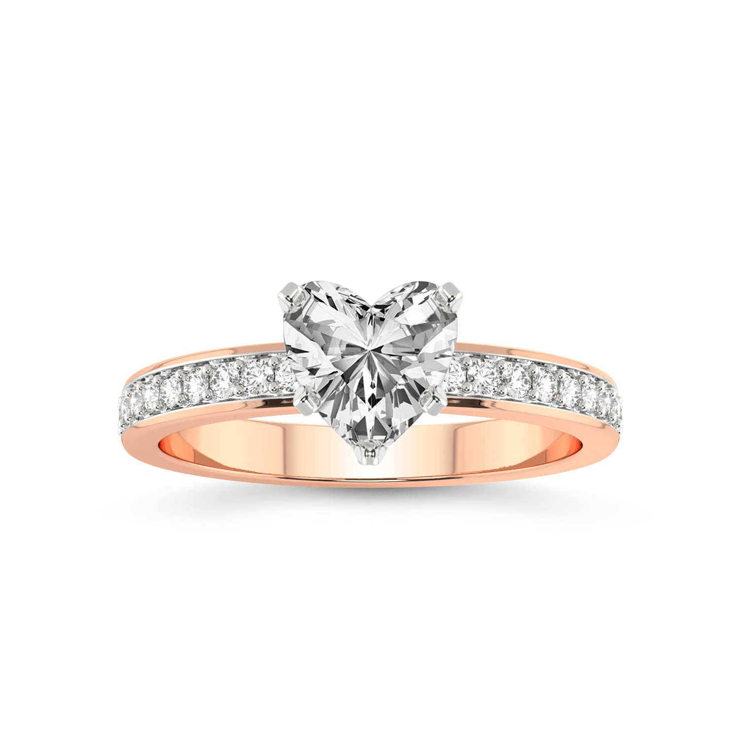 2 Ct | IGI Certified Heart Shape Lab Grown Diamond Engagement Ring | 14K Or 18K in White, Yellow Or Rose Gold | Charm Of Love Eternity Diamond Ring | FG-VS1-VS2 Quality Friendly Diamonds