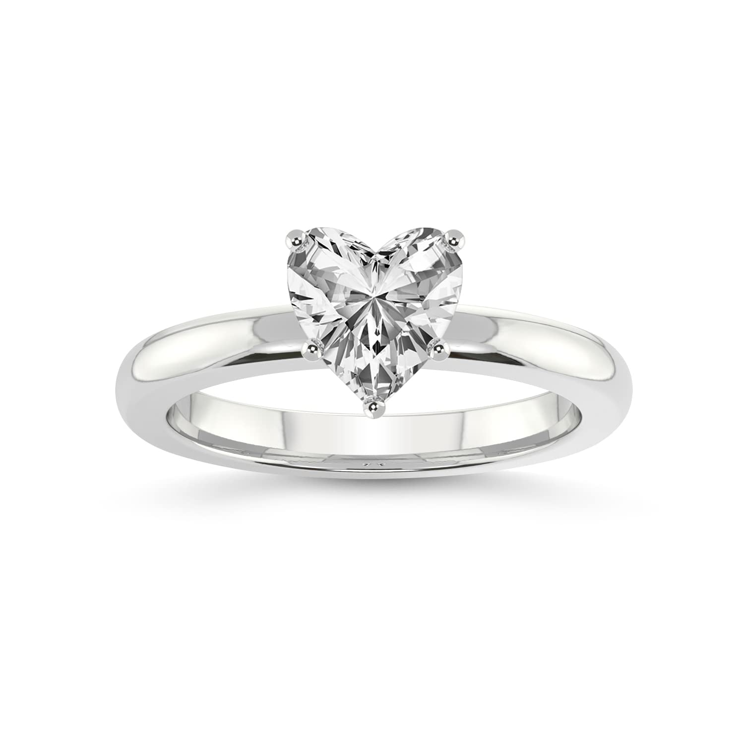 FRIENDLY DIAMONDS 1 Carat IGI Certified Heart Shape Lab Grown Diamond Ring | 14K Or 18K White, Yellow Or Rose Gold | Quinn Solitaire Diamond Engagement Ring | FG-VS1-VS2 Quality