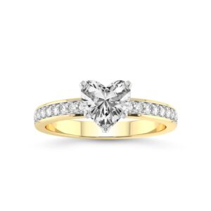 2 Ct | IGI Certified Heart Shape Lab Grown Diamond Engagement Ring | 14K Or 18K in White, Yellow Or Rose Gold | Charm Of Love Eternity Diamond Ring | FG-VS1-VS2 Quality Friendly Diamonds