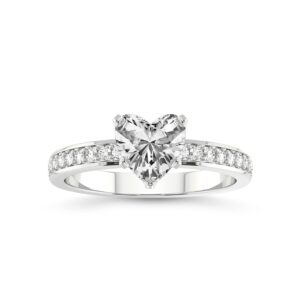 2 ct | igi certified heart shape lab grown diamond engagement ring | 14k or 18k in white, yellow or rose gold | charm of love eternity diamond ring | fg-vs1-vs2 quality friendly diamonds