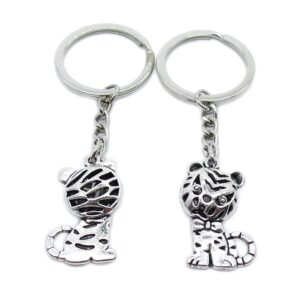 100 pieces keychain keyring door car key chain ring tag charms supplies yw6w2b chinese zodiac tiger