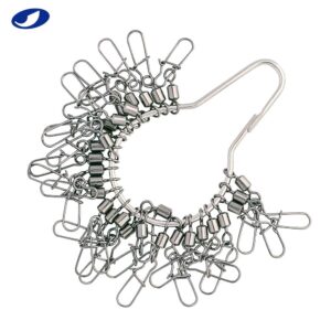 OCEAN CAT 60-150 Pcs American Swivel with Duo Lock Pin Snap Fishing Snaps Kit Hooked Cross Snaps Stainless Steel Sea Fishing Tackle Hook Lure Connector Fishing Swivel Size 1#2#4#6#8# (#6, 150 pcs)