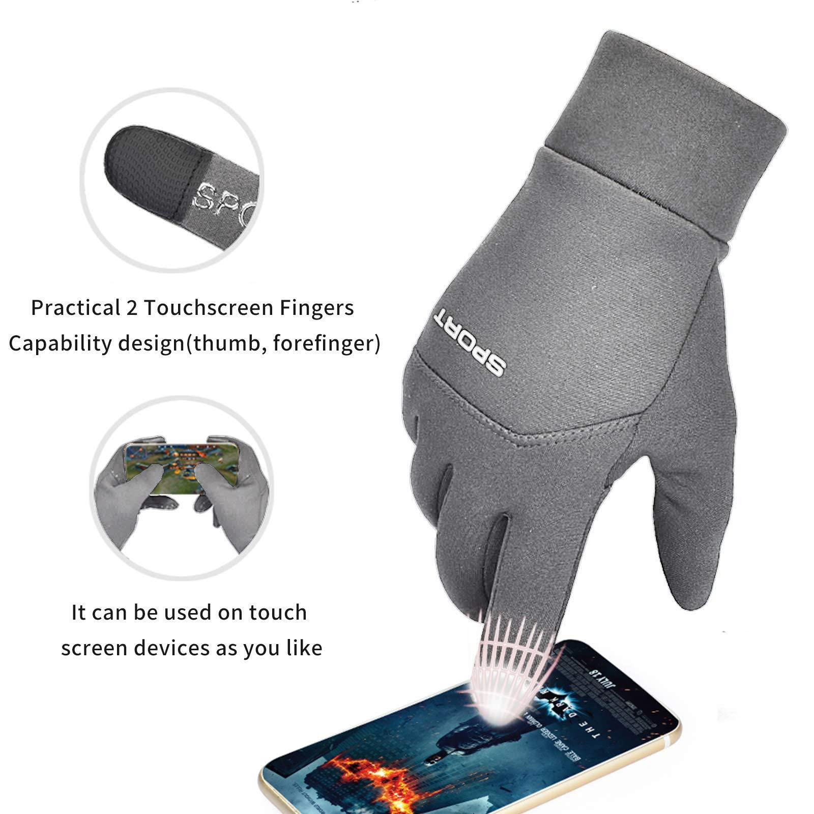 Lorpect Winter Gloves Men Women Touch Screen Glove Cold Weather Warm Gloves Workout Gloves Running Cycling Training (Grey, XL)