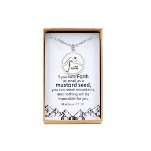 uloveido mustard seed mountain necklace stainless steel faith pendant inspirational christian baptism religious gift for women y2391