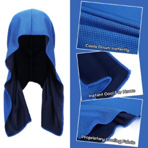 Bencailor 6 Pcs Cooling Hoodie Towel for Face Sport Hood Towel Cooling Towels Neck Cooler Cooling Neck Wraps Soft Breathable Chilly Camping Towels Absorbent Microfiber Towel (Gray/Royal Blue/Black)