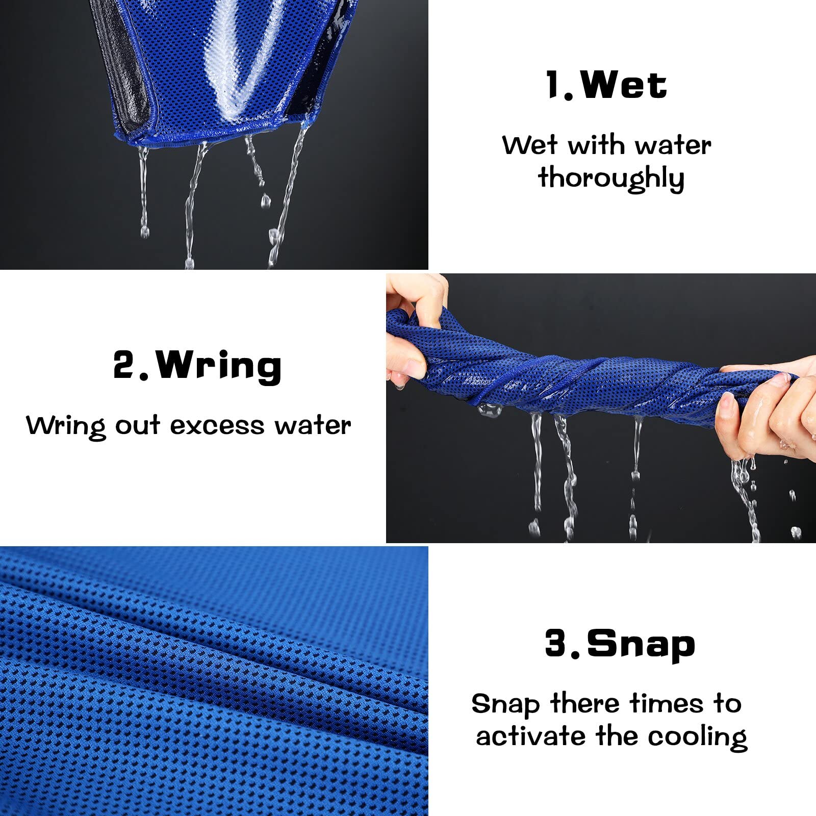 Bencailor 6 Pcs Cooling Hoodie Towel for Face Sport Hood Towel Cooling Towels Neck Cooler Cooling Neck Wraps Soft Breathable Chilly Camping Towels Absorbent Microfiber Towel (Gray/Royal Blue/Black)