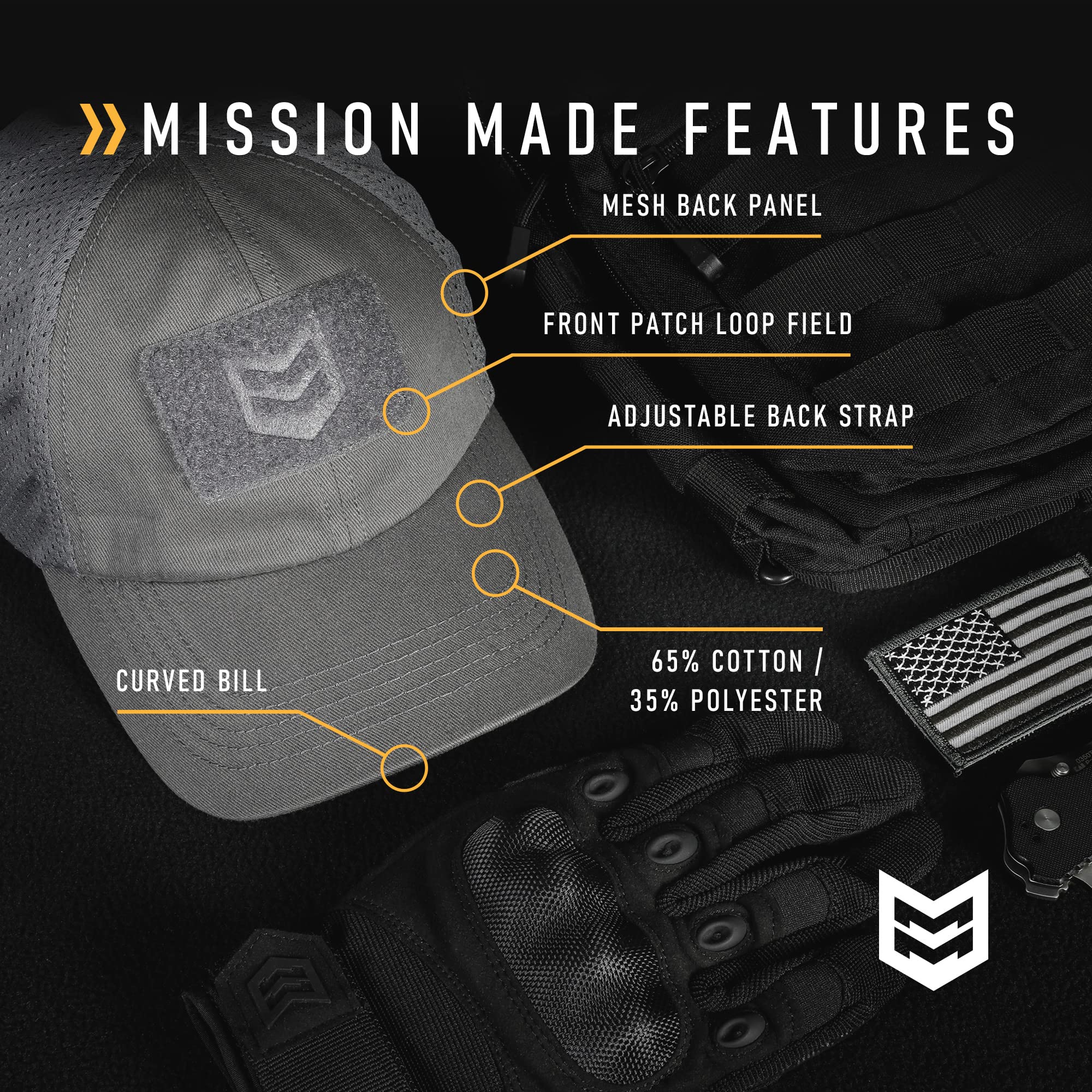 MISSION MADE Mesh Tactical Cap (Wolf Gray)