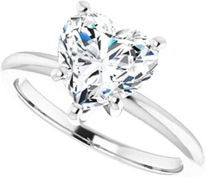 moissanite world minimalist heart diamond engagement ring, heart cut 2.00ct, colorless moissanite, 925 sterling silver, solitaire engagement ring, wedding ring, perfact for gift (8)