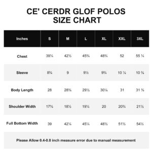 CE' CERDR Men's Golf Polo Shirts Short Sleeve Quick-Dry Moisture Wicking Athletic Performence Casual Golf T-Shirt