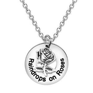 lywjyb birdgot drama gift raindrops on roses gift broadway the sound of music necklace gifts for women (raindrops ne)