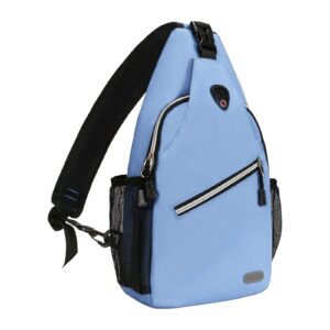 mosiso mini sling backpack,small hiking daypack travel outdoor casual sports bag, air blue