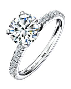 preveli 3 carat cubic zirconia engagement wedding promise rings for women sterling silver 925(7.5)