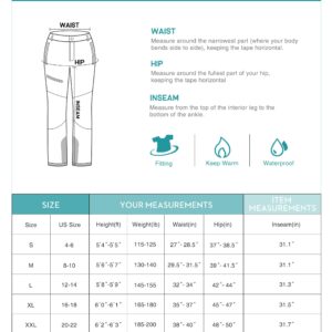 Heathyoga Women’s Snow Pants Waterproof Ski Pants for Women Snowboard Pants Women’s Hiking Pants Fleece Cargo Pants Pink