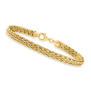 canaria 10kt yellow gold flat wheat-chain bracelet. 7 inches