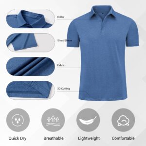 CE' CERDR Men's Golf Polo Shirts Short Sleeve Quick-Dry Moisture Wicking Athletic Performence Casual Golf T-Shirt