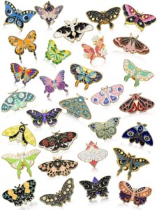 ferraycle 20 pieces butterfly enamel pins bulk for backpack cute enamel brooch pins set moth lapel pins steampunk brooches pins for women men girls diy hats clothes badges jacket bags gifts