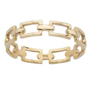 palmbeach 10k yellow gold stackable link ring (4mm) sizes 6-10 size 6