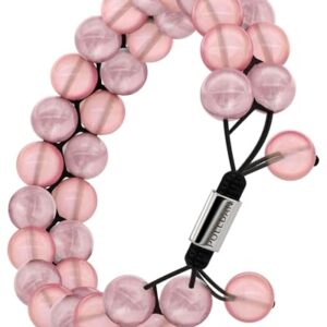 POLLDAN® Rose Quartz Bracelet | 8,5 mm Rose Quartz Crystals AAA Grade | Amethyst Gemstone Beaded Bracelets for Women | Rose Quartz Bracelets For Women