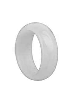 oligage natural hetian white jade rings jewelry gemstone band ring jade stones for women men jewellery rings natural stone jewelry (ring size : 6)