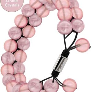 POLLDAN® Rose Quartz Bracelet | 8,5 mm Rose Quartz Crystals AAA Grade | Amethyst Gemstone Beaded Bracelets for Women | Rose Quartz Bracelets For Women