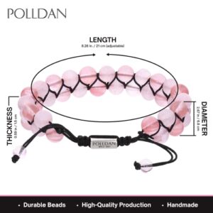 POLLDAN® Rose Quartz Bracelet | 8,5 mm Rose Quartz Crystals AAA Grade | Amethyst Gemstone Beaded Bracelets for Women | Rose Quartz Bracelets For Women