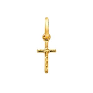 tgdj 14ky crucifix cross religious pendant | 14k yellow gold christian jewelry jesus pendant locket for women men | 13 mm x 8 mm gold chain pendants | weight 0.5 grams