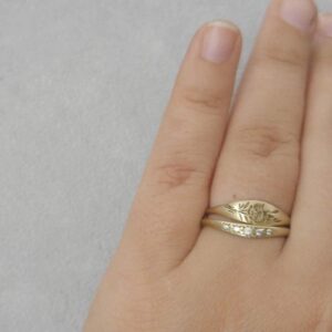 layering rings for women pretty hand engraved flower ring for women bride ring size 5-11 (gold, 7)