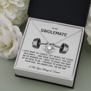 GLAVICY To My Swolemate Love Knot Necklace S925 Stainless Silver, I Love You Always & Forever Jewelry For Best Friend Message Card Meaning and Box, Greeting Cards Gift Swolemate #1