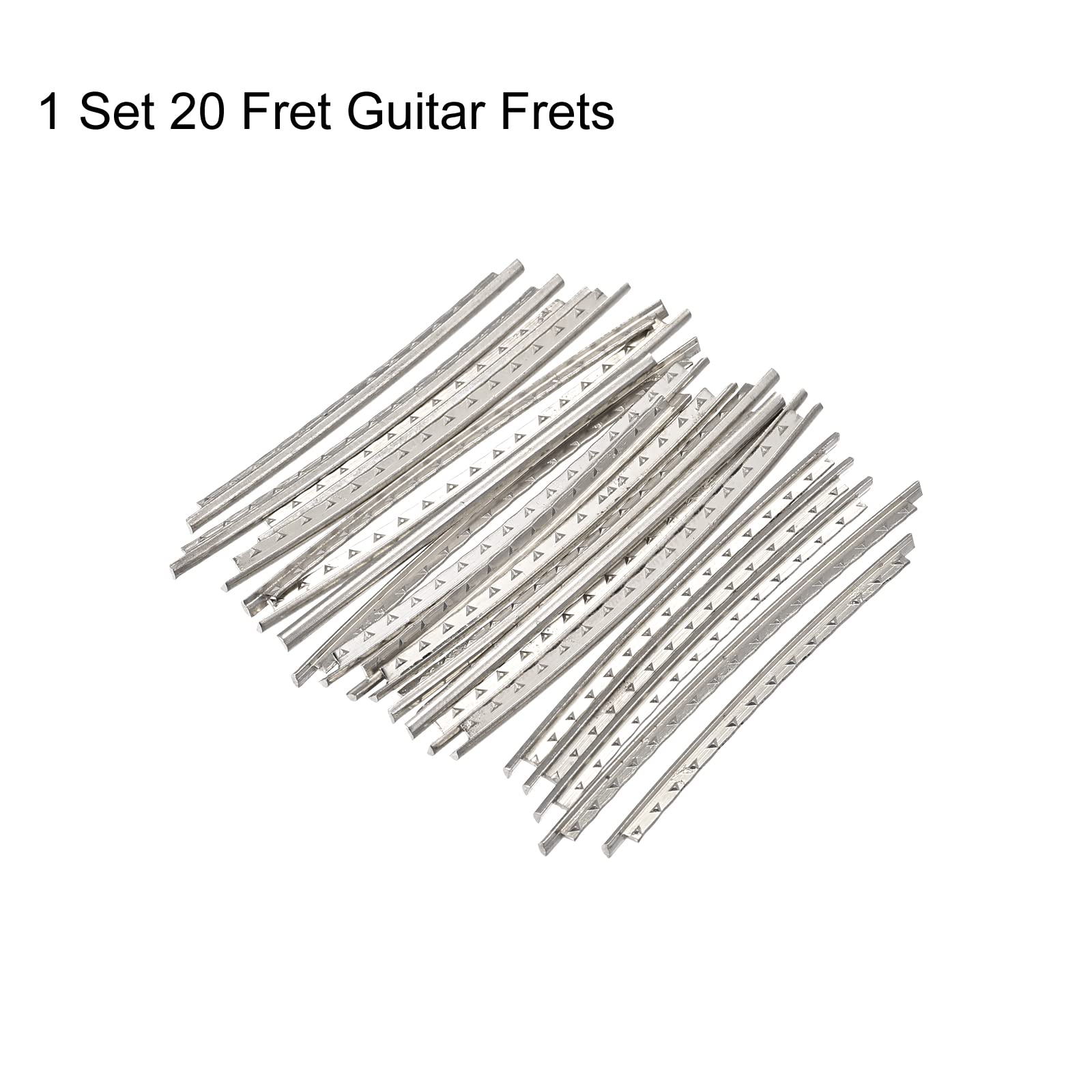 MECCANIXITY Acoustic Guitar Fret Wire Guitar Fretboard 20 Fret 2mm Silver Tone for Guitar Fingerboard Replacement, Pack of 20