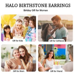 Gorgeous 0.8CT Birthstone Stud Earrings for Women, S925 Sterling Silver Pear Cut Natural Birthstone Earrings Multicolor Birthstone Stud Earrings for Women Mom Anniversary Birthday Gifts, Sterling