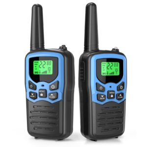 walkie talkies,moico long range walkie talkies for adults two-way radios with 22 channels frs vox scan lcd display with led flashlight for field, survival biking hiking camping 2 pack (blue)