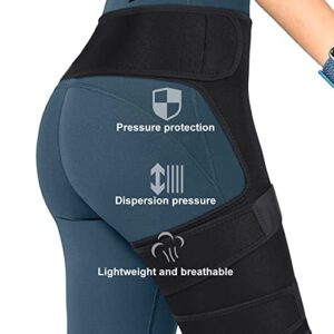 Groin Hip Brace for Women Men, Hip Thigh Support Brace Compression Brace for Hamstring, Thigh, Sciatica, Arthritis, Bursitis, Injuries, Nerve Pain Relief