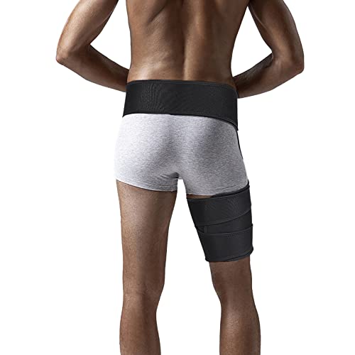 Groin Hip Brace for Women Men, Hip Thigh Support Brace Compression Brace for Hamstring, Thigh, Sciatica, Arthritis, Bursitis, Injuries, Nerve Pain Relief