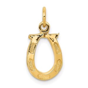 auriga fine jewelry 14k yellow gold polished horseshoe pendant (l- 20 mm, w- 10 mm) gift for women