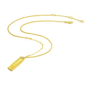 CHOW SANG SANG Dazzling Mirror Gold 999.9 24K Solid Gold Price-by-Weight Gold Simple Rectangle Necklace for Women 93401N (Approx. 0.22tael (~8.23g), 18.5", (47 CM))