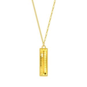 chow sang sang dazzling mirror gold 999.9 24k solid gold price-by-weight gold simple rectangle necklace for women 93401n (approx. 0.22tael (~8.23g), 18.5", (47 cm))