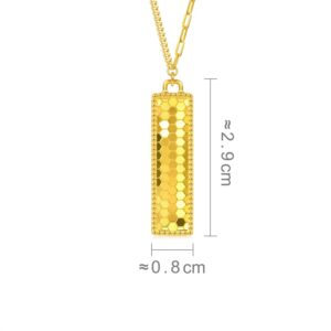 CHOW SANG SANG Dazzling Mirror Gold 999.9 24K Solid Gold Price-by-Weight Gold Simple Rectangle Necklace for Women 93401N (Approx. 0.22tael (~8.23g), 18.5", (47 CM))