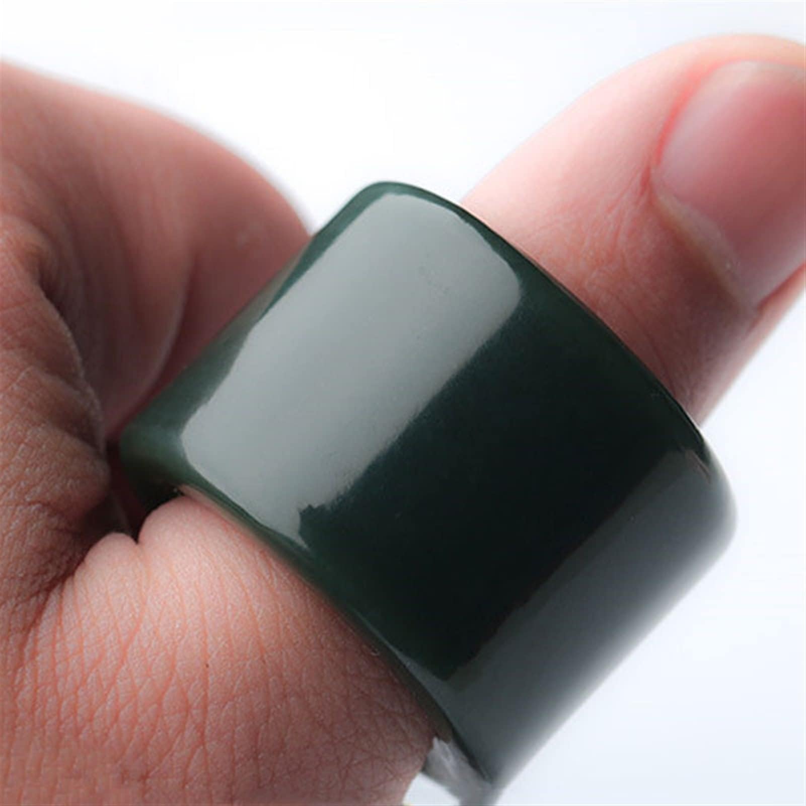 LSCZSLYH Natural Hetian Qingyu Diameter 22-23mm Thumb Ring Jade Ring Jewelry Fine Jewelry Engraving Lucky Men and Women Rings Jewelry (Gem Color : 22-23mm Diameter)