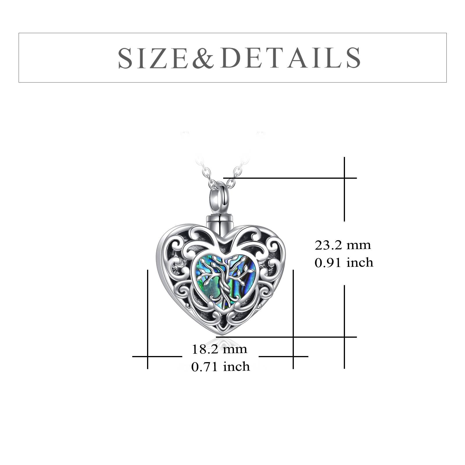 YFN Tree of Life Urn Necklace for Ashes Filigree Heart Cremation Urn Jewelry for Memorial Sterling Silver Tree of Life Keepsake Necklace Gifts for Women