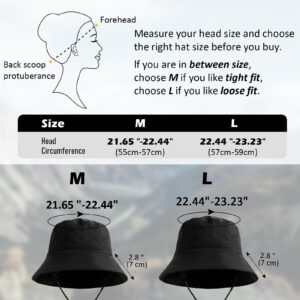 Womens Waterproof Bucket Sun Hat UPF 50+ Outdoor Beach Boonie Floppy Rain Hat for Men Fishing Hiking Safari Cap with Strings