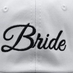 Syiomlis Embroidered Bride Dad Hat, Cotton Distressed Vintage Baseball Cap,Party Favors,Bridal Shower Gift,Honeymoon Gifts (White)