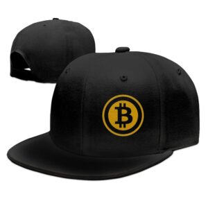 cozymoon bitcoin snapback flat baseball cap men's adjustable black brim trucker dad gift husband boyfriend boyfriend