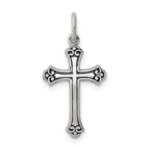 auriga fine jewelry 925 sterling silver antiqued cross pendant (l- 20 mm, w- 12 mm) gift for women