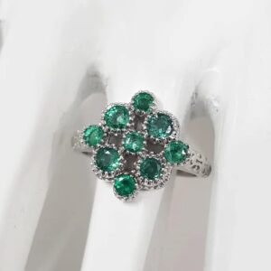 RKGEMS Natural Emerald Ring in 925 Sterling Silver, Genuine Emerald Gemstone-Gift for her-Emerald Jewelry-Rings For women,7 US