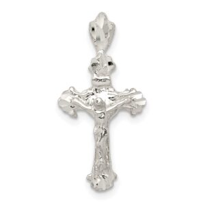 auriga fine jewelry 925 sterling silver inri crucifix cross pendant (l- 28 mm, w- 14 mm) gift for women