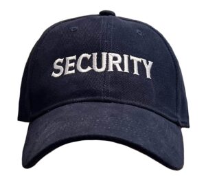 3c products navy blue security cap w/white security embroidered logo 6 panels hat