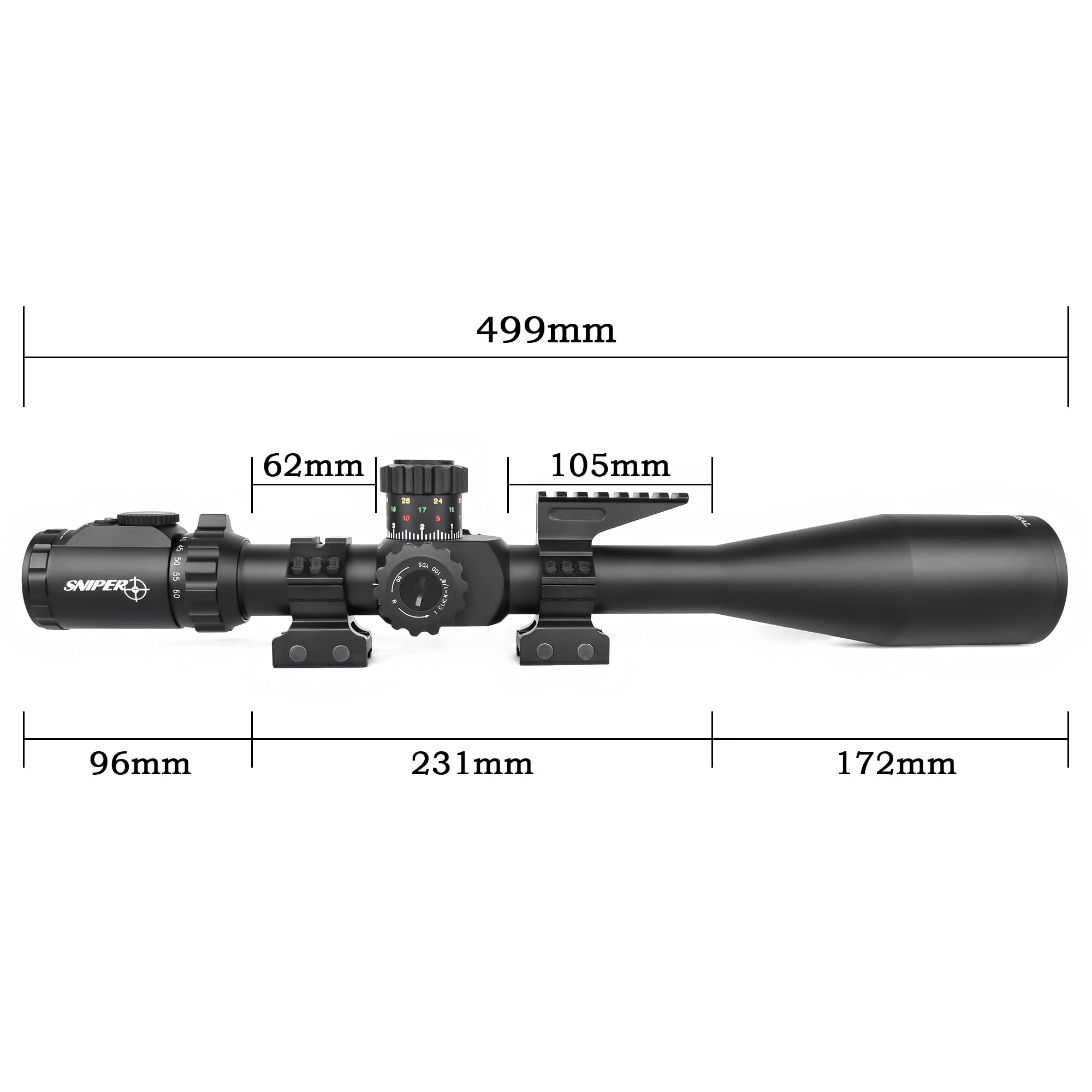 12-60X60SAL Long Range Rifle Scope 35mm Tube Side Parallax Adjustment with Scope（ KT12-60X60SAL ）