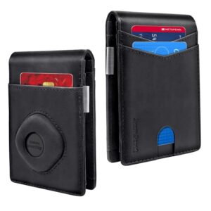 swanscout wallet for smarttag & smarttag+ plus, money clip version, rfid blocking genuine leather bifold wallet with gift box (not include tracker)