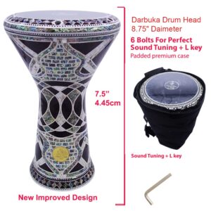 Zaza Percussion Drum Head For Classic Size Egyptian Darbuka Doumbek (8.75''/0.5'' - Transparent)